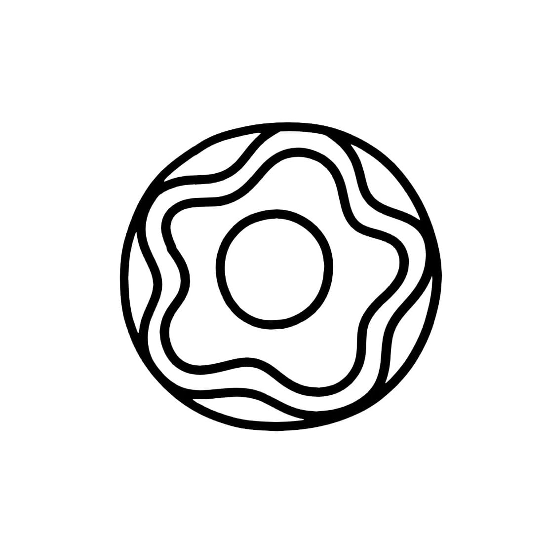 doughnuts with a pentagram shape - easy donut coloring sheets ...