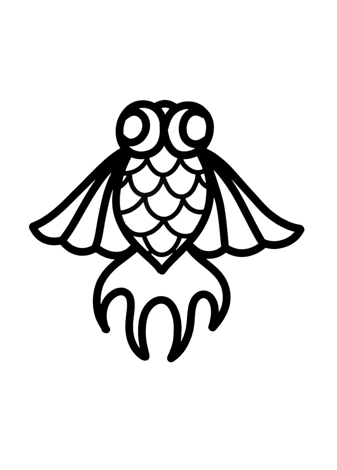 goldfish kite - easy kites coloring sheets | soeasycoloringpages.com