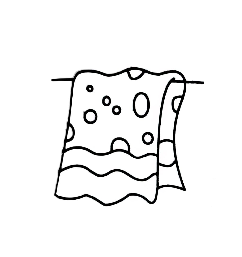 easy towel coloring pages (Free PDF Printables) | soeasycoloringpages.com